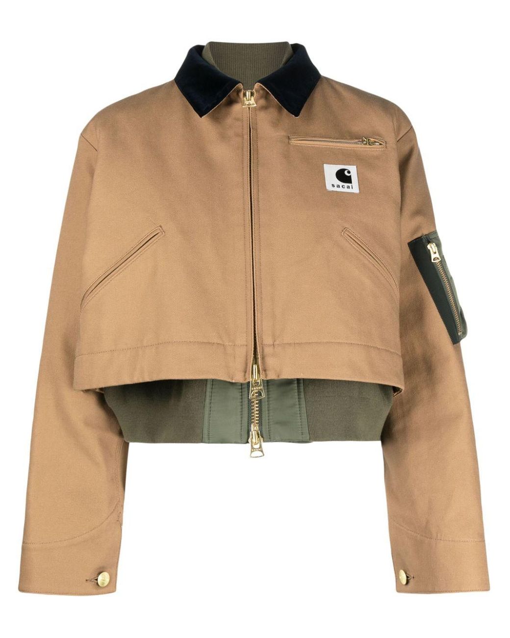 Sacai X Carhartt Wip Layered Cropped Jacket in Natural | Lyst