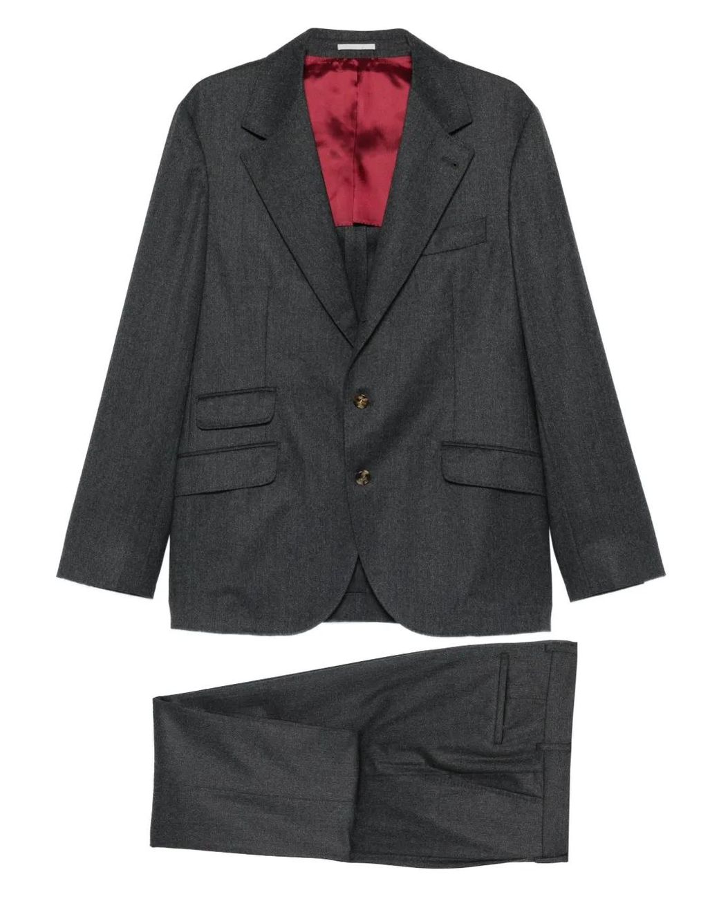 Brunello Cucinelli Single-Breasted Suit in Grey for Men | Lyst UK