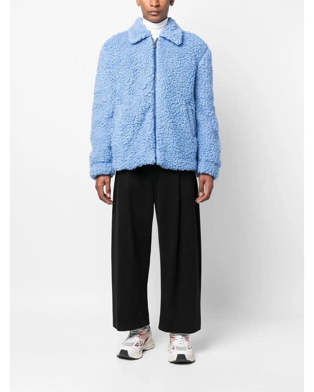Opening Ceremony Faux-Shearling Jacket in Blue for Men | Lyst
