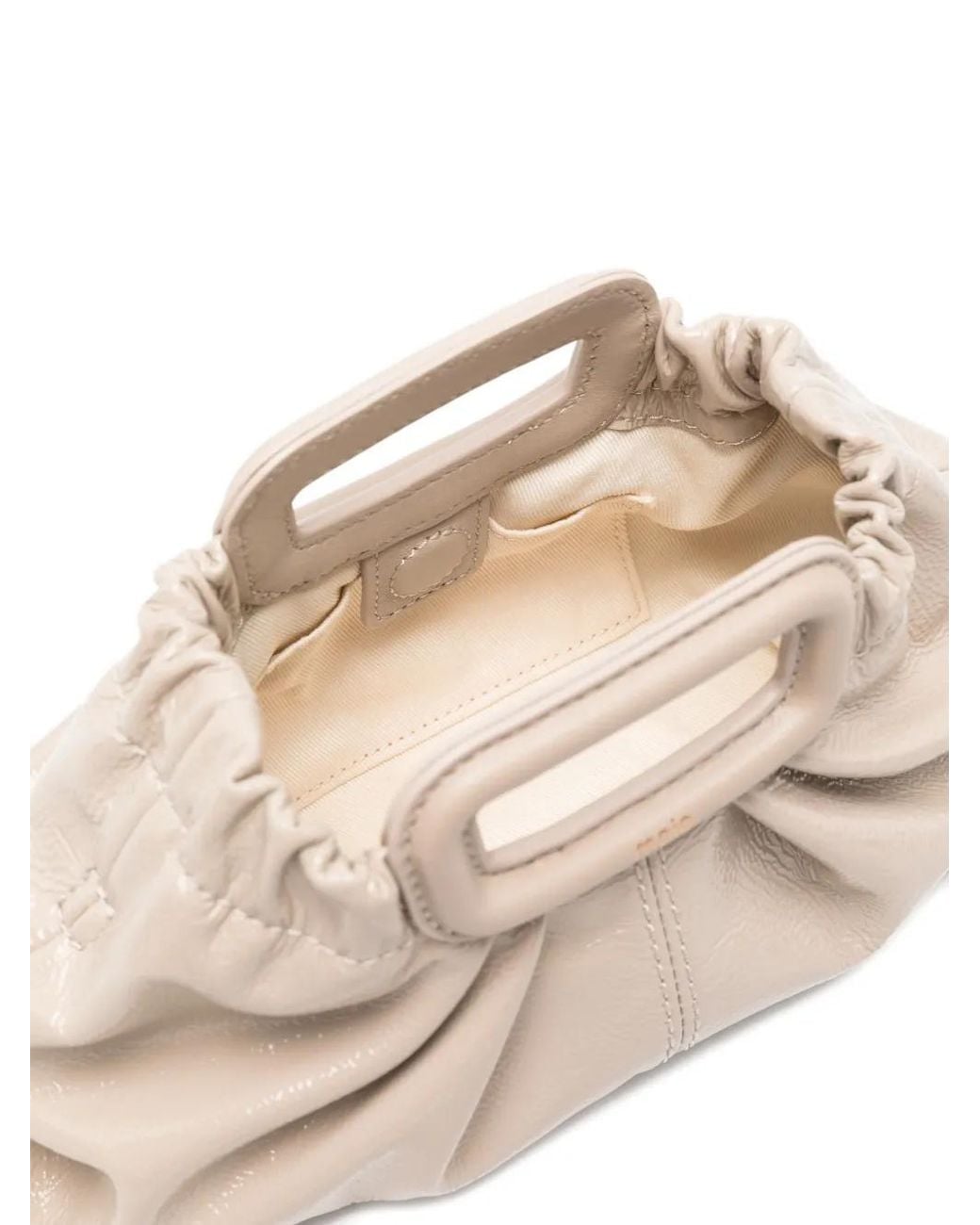 Maje Logo-Detail Gathered Tote Bag in Natural | Lyst