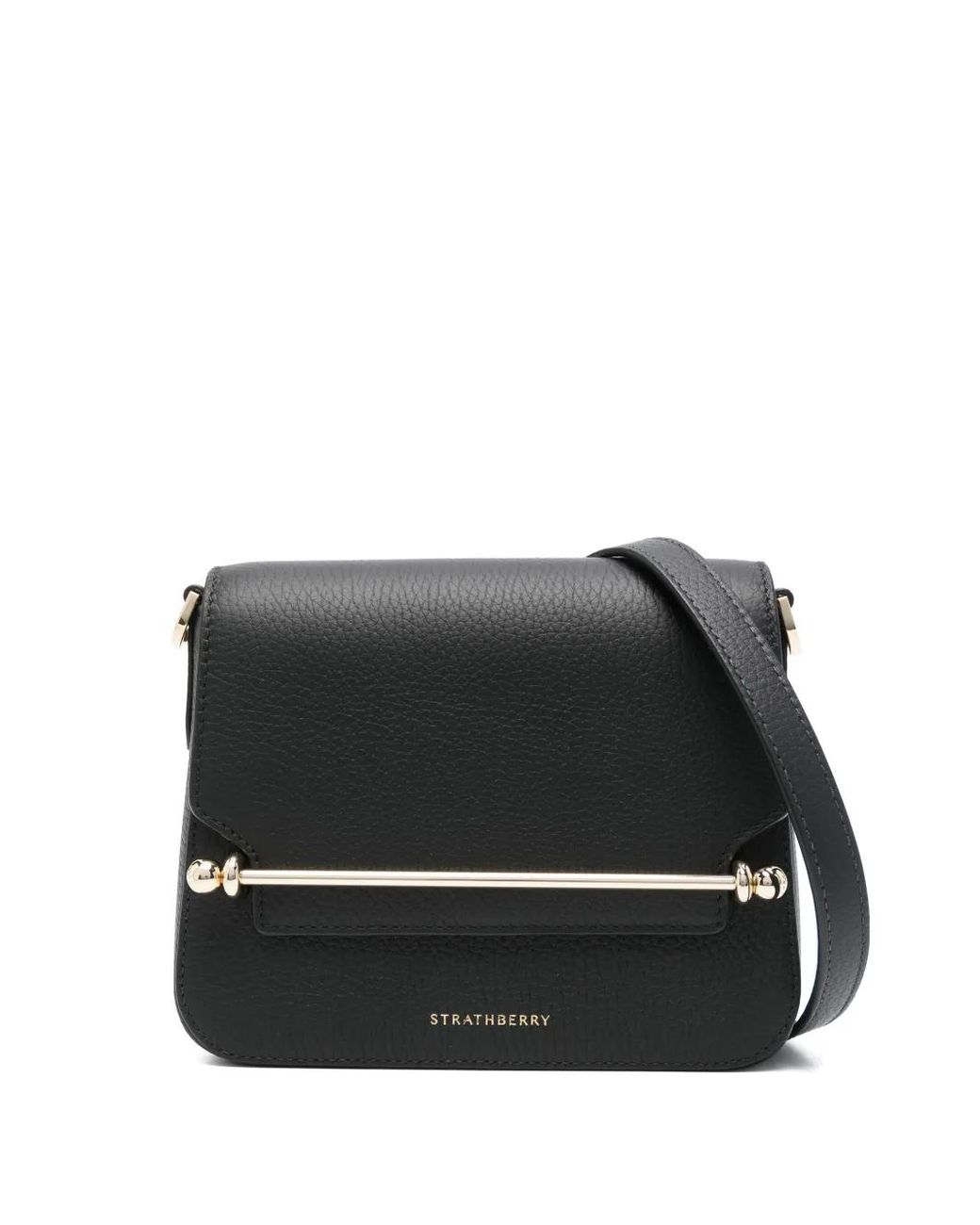 Strathberry Mini Ace Cross Body Bag in Black | Lyst
