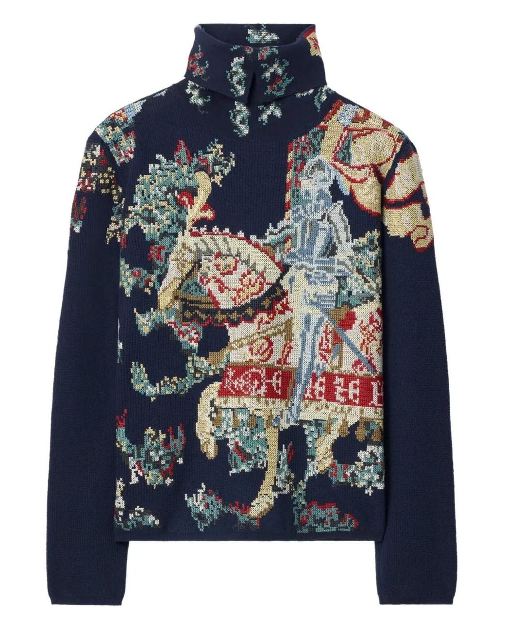Burberry Heraldic Knight Wool Sweater in Blue for Men | Lyst Canada