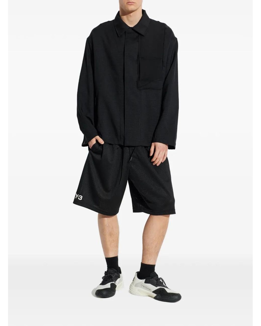 Y-3 Utility Chest-Pocket Jacket in Blue for Men | Lyst