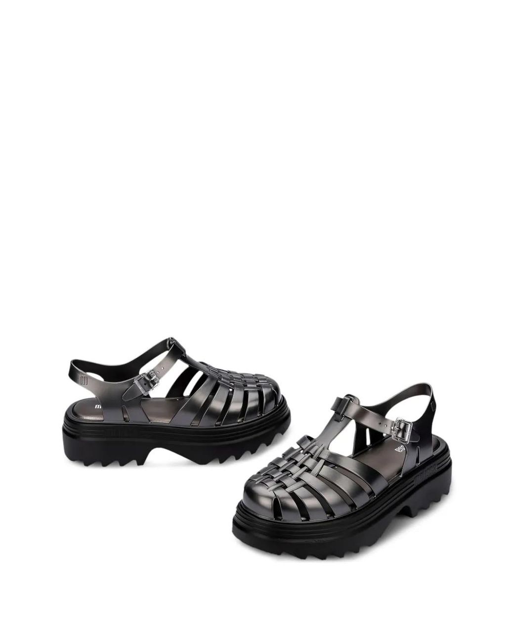 Melissa Platform Cage Sandals in Black | Lyst