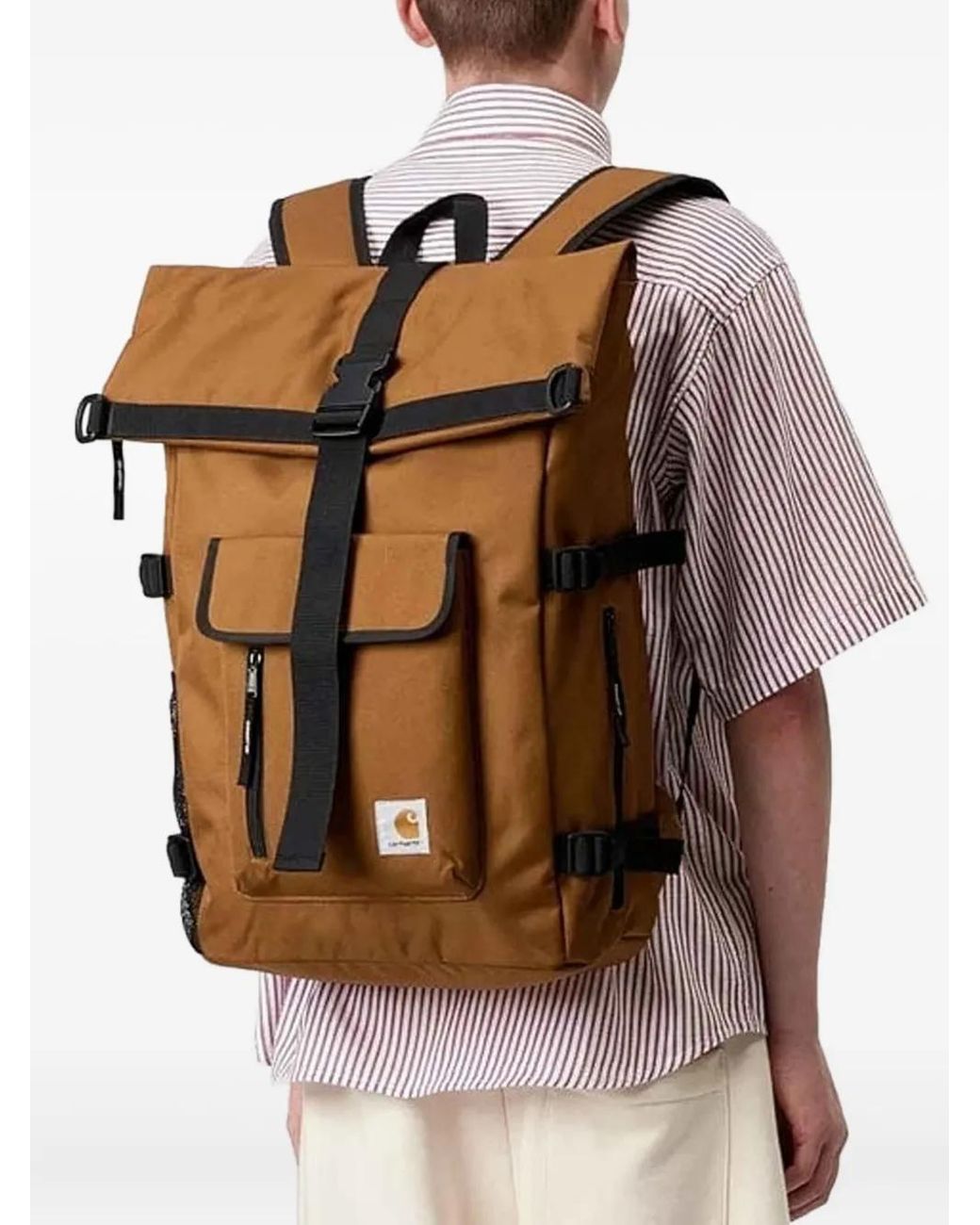 Carhartt Philis Roll-Top Buckled Backpack in Brown | Lyst