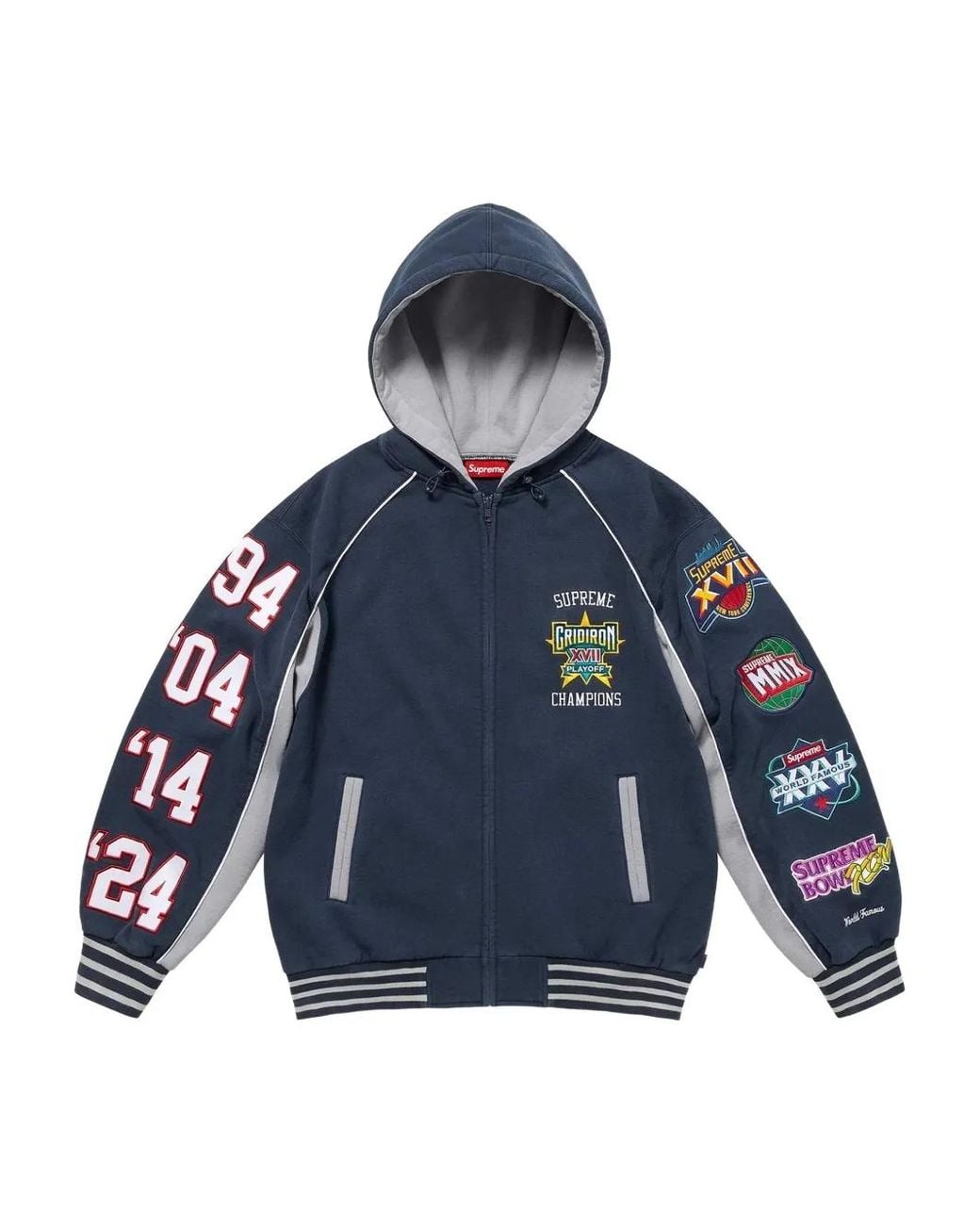 Supreme Playoffs Zip -Up Hooded Sweater in Blue for Men | Lyst UK