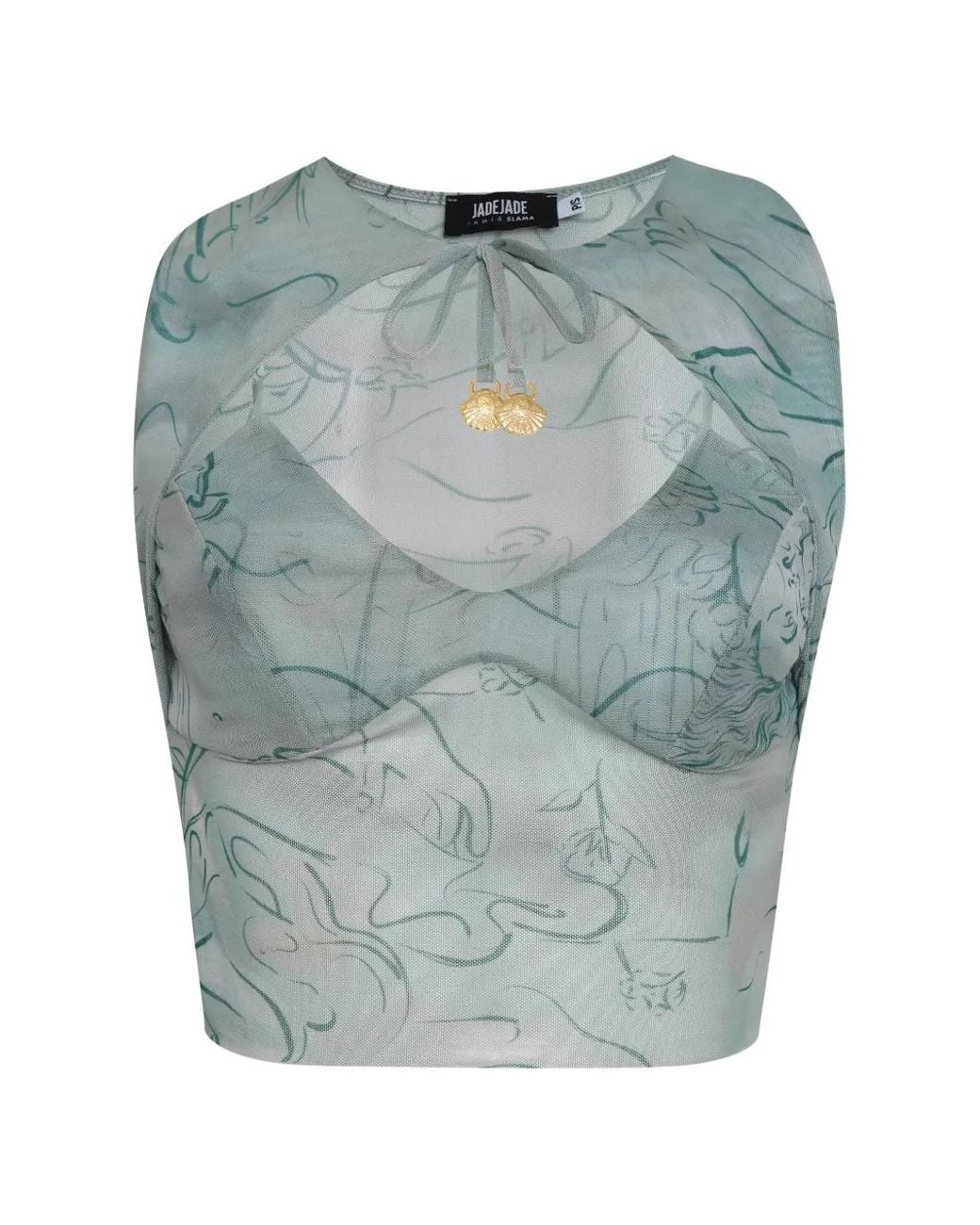 Amir Slama X Jade Picon Tie-Detail Print Blouse in Blue | Lyst UK
