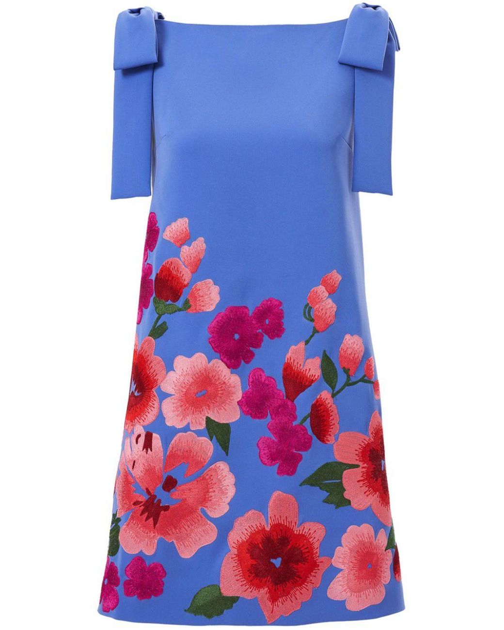 Carolina Herrera Floral-Embroidered Bow-Detail Mini Dress in Blue | Lyst Carolina Herrera Floral-Embroidered Bow-Detail Mini Dress in Blue | Lyst