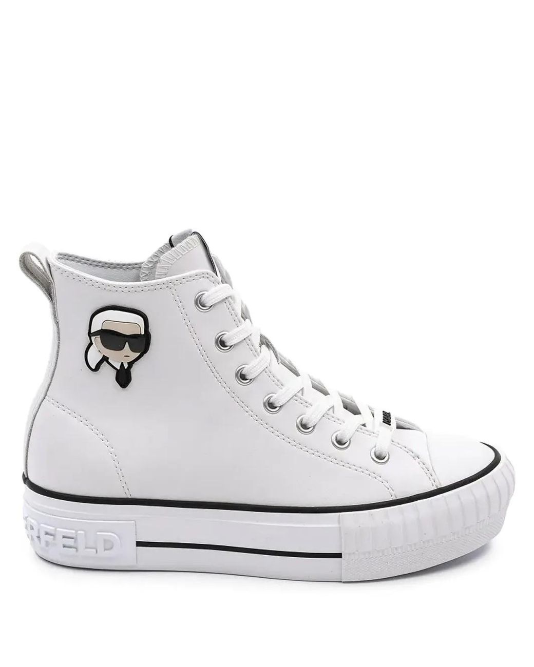 KARL LAGERFELD Ikonik Karl Hi-Tops in White | Lyst