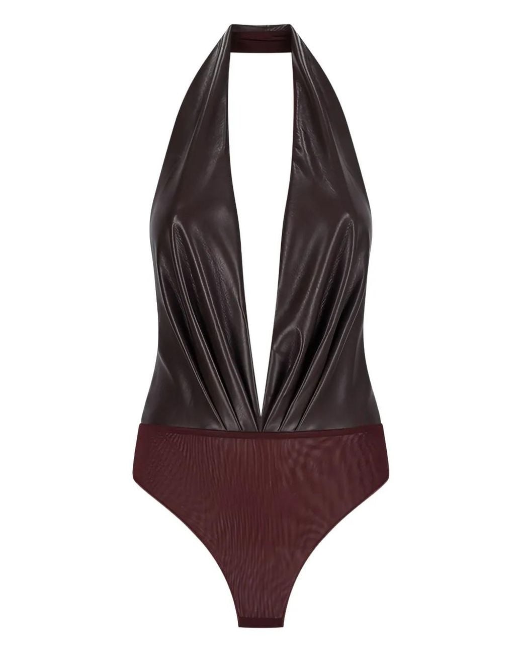 ANDAMANE Zendaya Halter-Neck Draped Bodysuit in Purple | Lyst