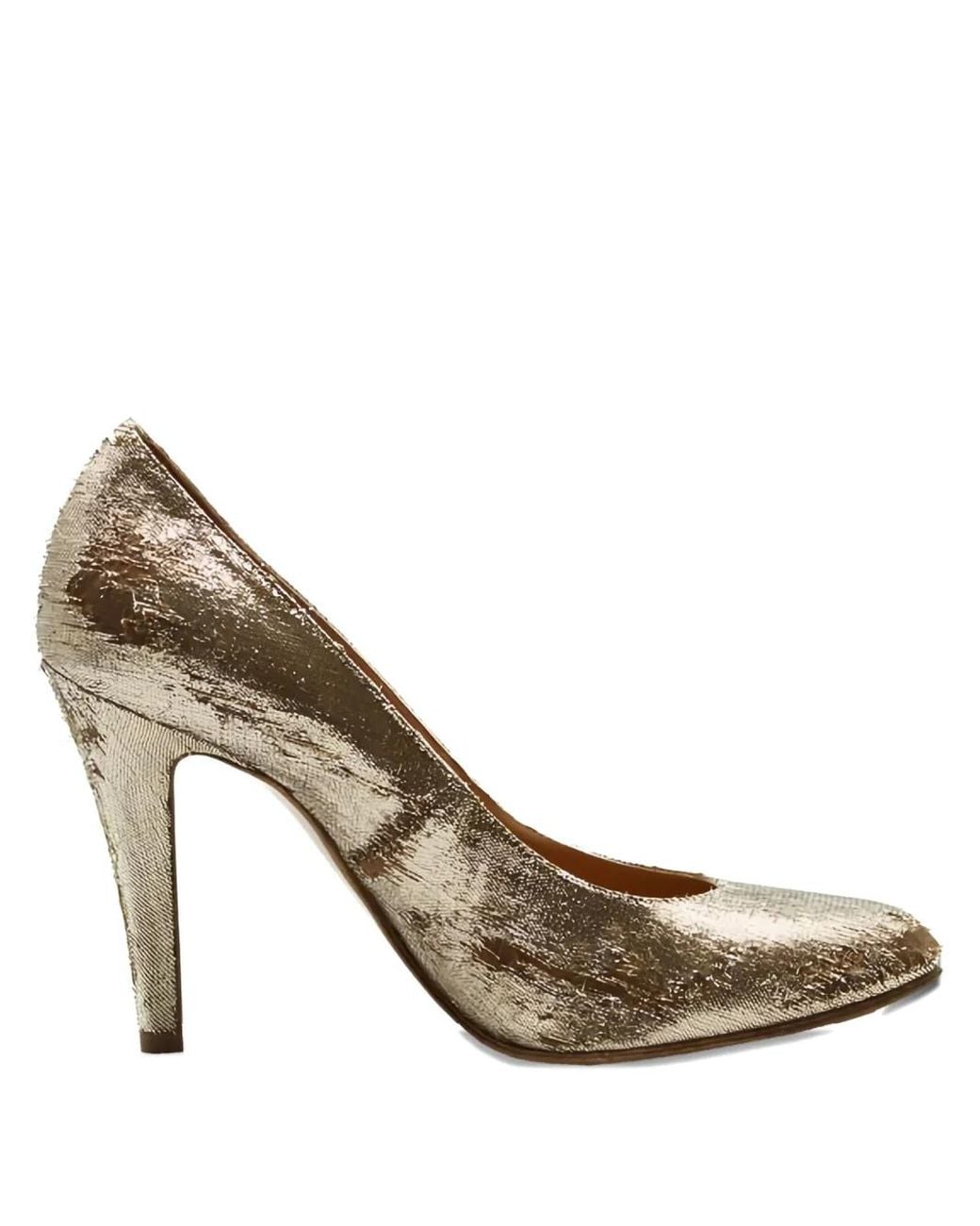 Maison Margiela Destroyed-Effect Leather Pumps in Metallic | Lyst