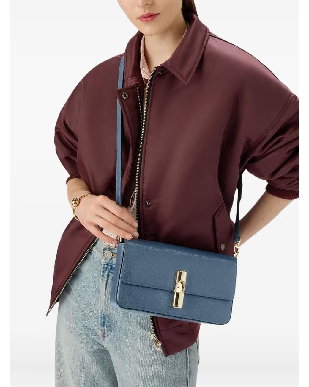 Furla Iride Flap-Lock Bag in Blue | Lyst