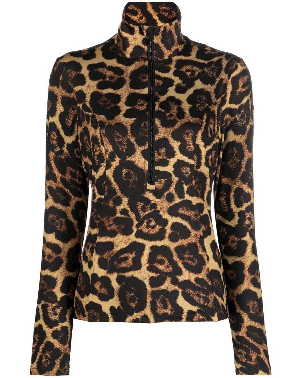 Goldbergh Leona Leopard-Print Ski Top in Black | Lyst