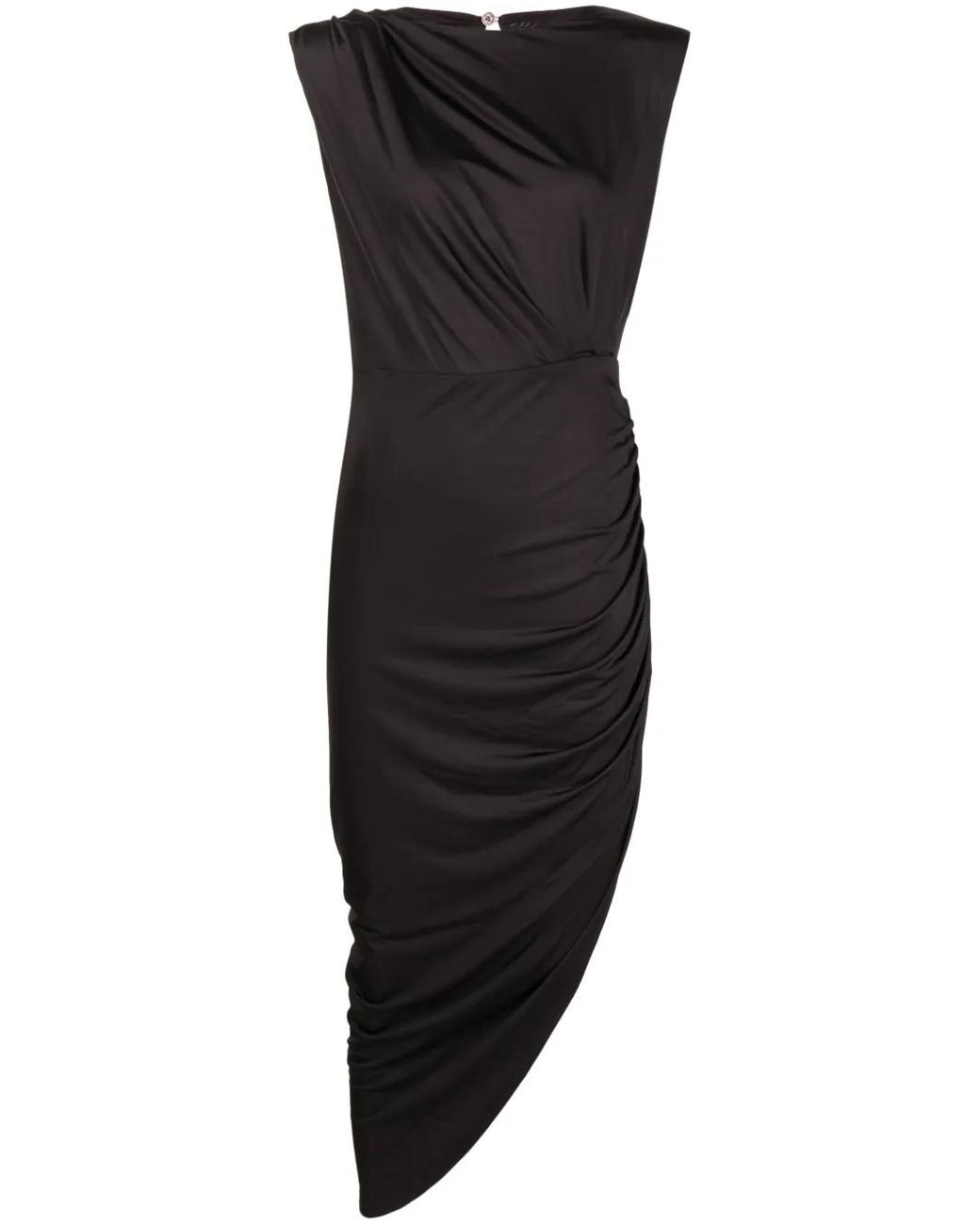 Veronica Beard Merrith Draped Midi Dress in Black | Lyst