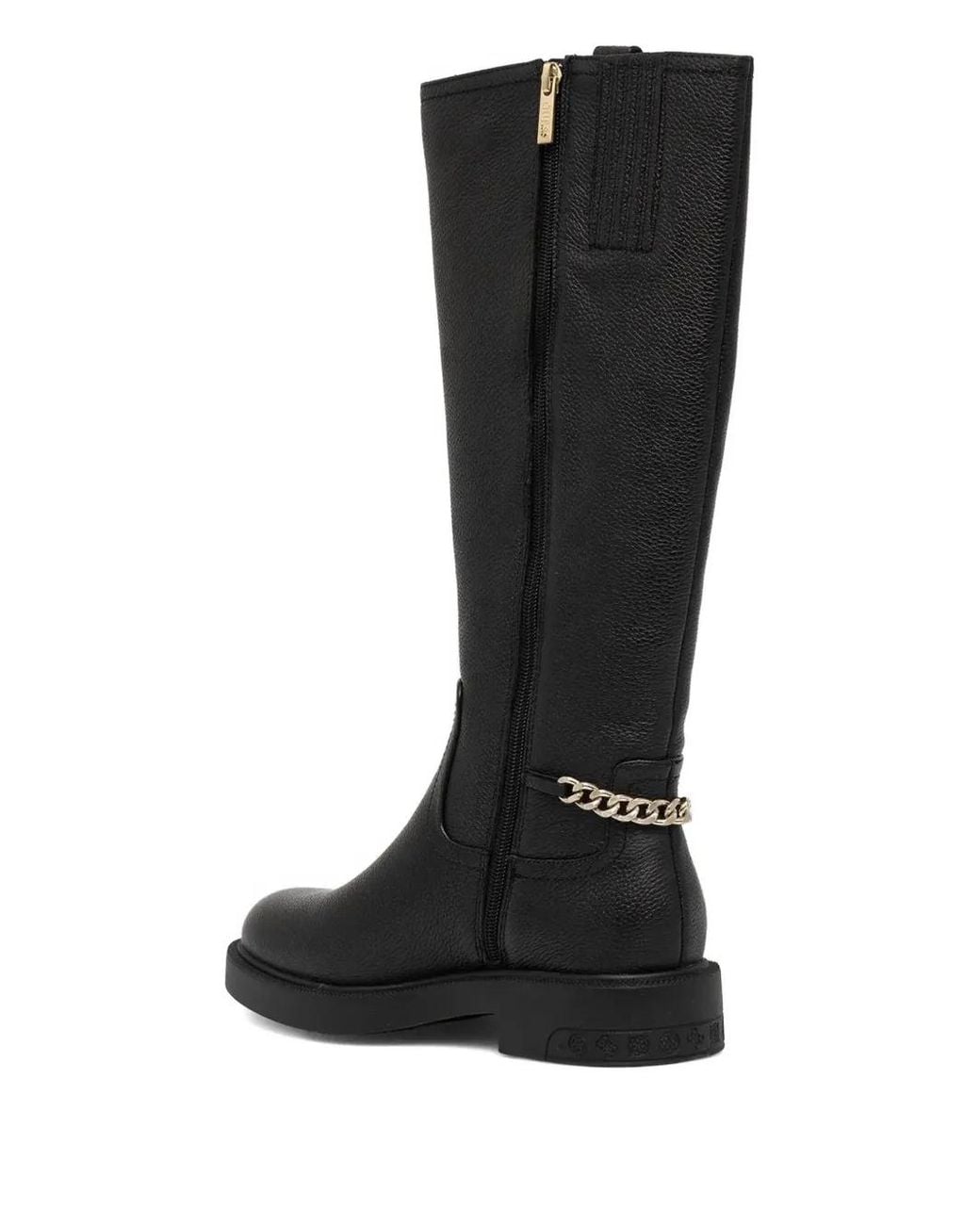 Guess 35Mm Fyonal Chain-Detail Boots in Black | Lyst