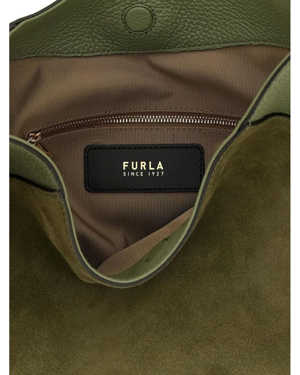 Furla Medium Lara Logo-Lettering Shoulder Bag in Green | Lyst