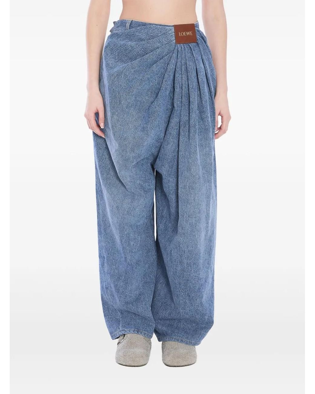 Loewe Draped-Detailed Jeans in Blue | Lyst
