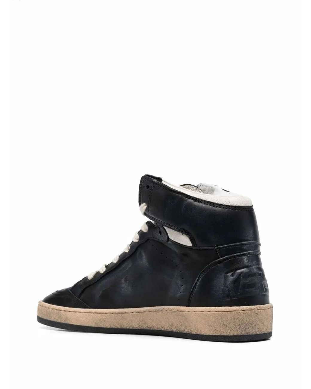 Golden Goose Logo-Print High-Top Suede Sneakers in Black | Lyst