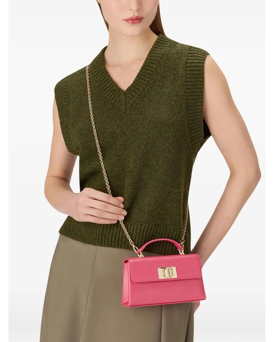 Furla Mini 1927 Leather Tote Bag in Pink | Lyst