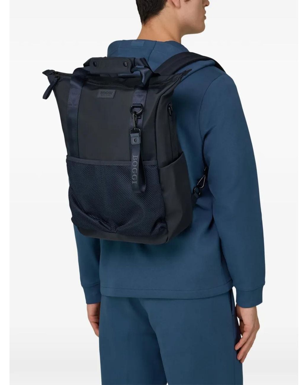 BOGGI Logo-Patch Backpack in Blue for Men | Lyst