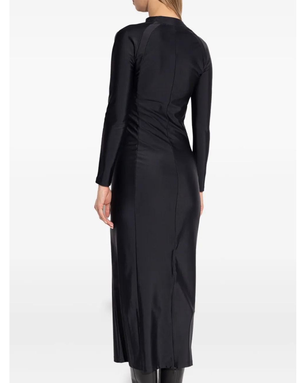Alexander Wang Logo-Print Midi Dress in Black | Lyst