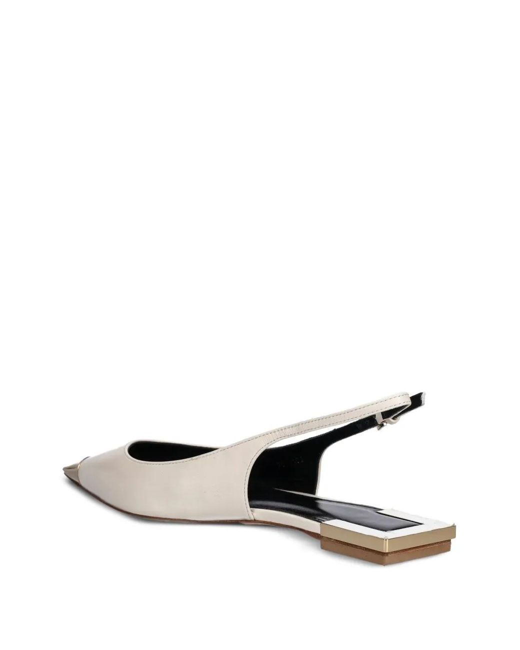Elisabetta Franchi Pointed-Toe Slingback Ballet Flats in Natural | Lyst