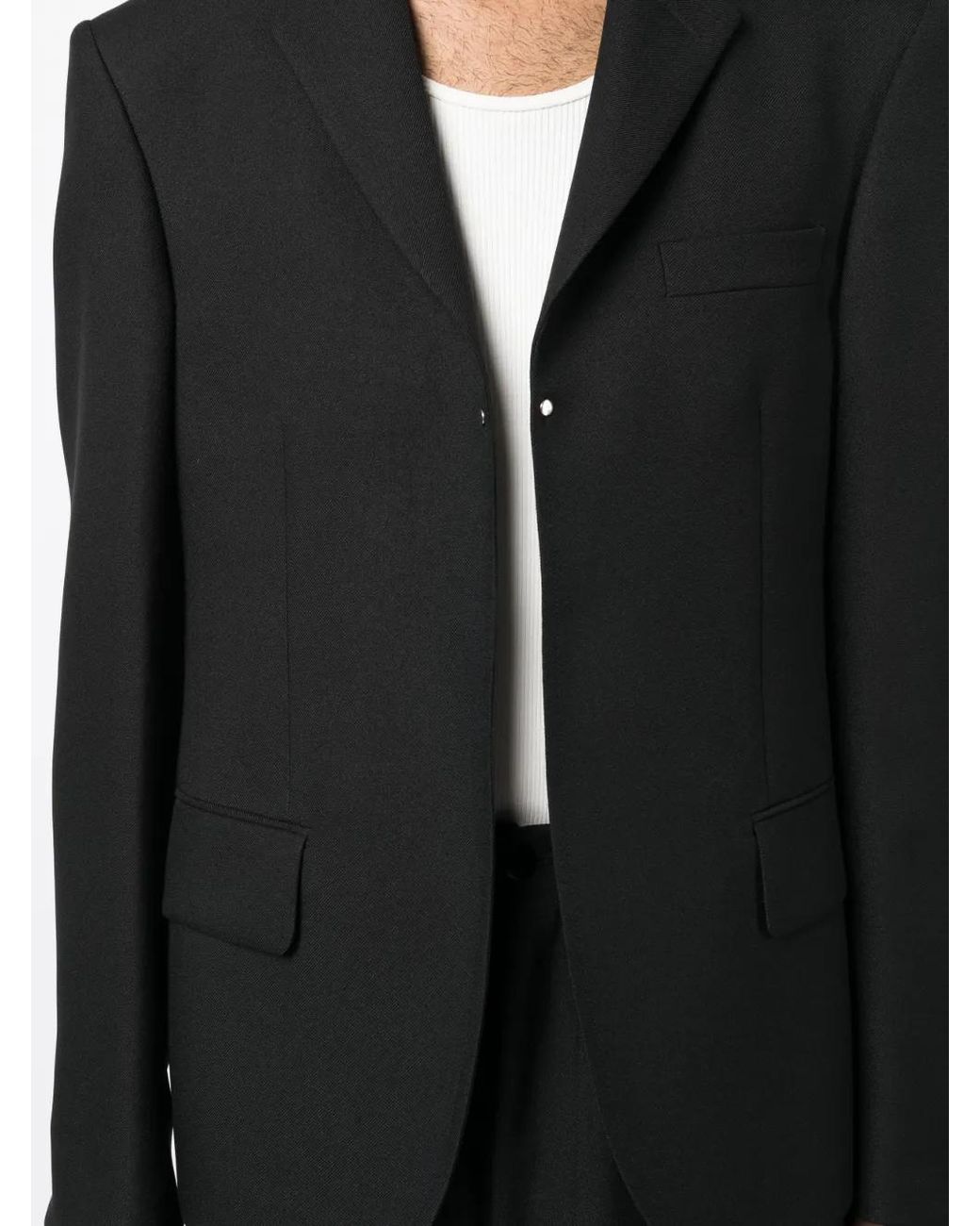 Random Identities Buttonless Long-Sleeved Blazer in Black for Men | Lyst