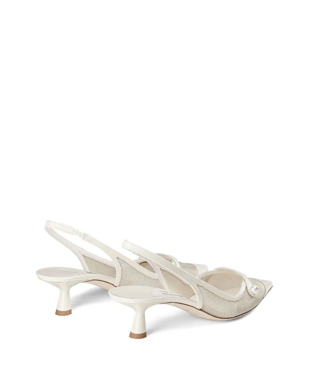 Jimmy Choo Amita 45Mm Slingback Pumps in White | Lyst