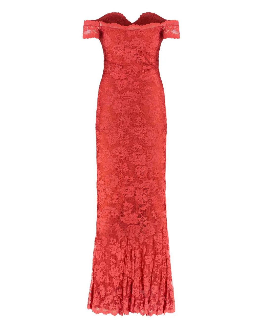 Balensi Sandra Off-Shoulder Maxi Dress in Red | Lyst