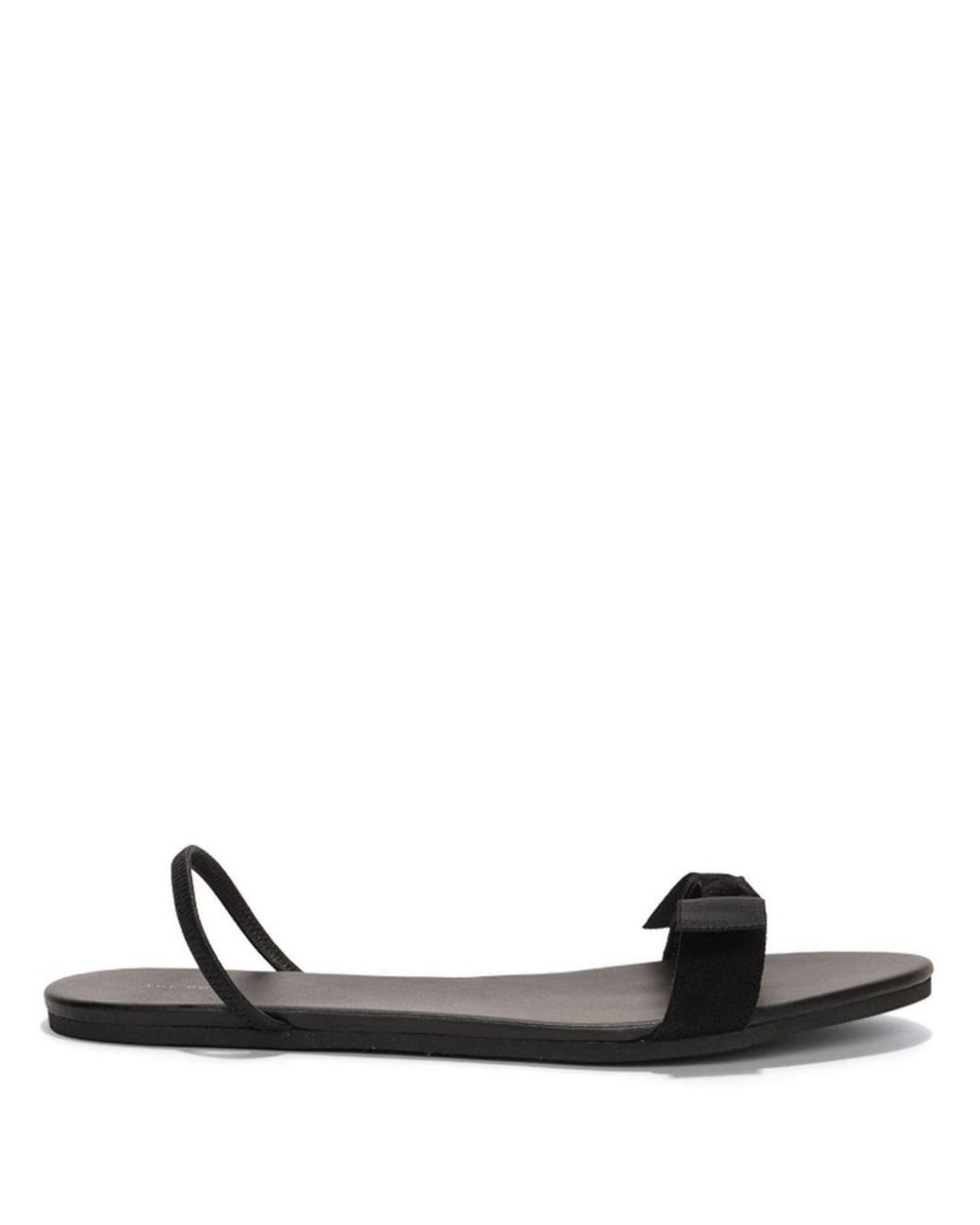 The Row Bow-Embellished Faux-Leather Slingback Sandals in Black | Lyst