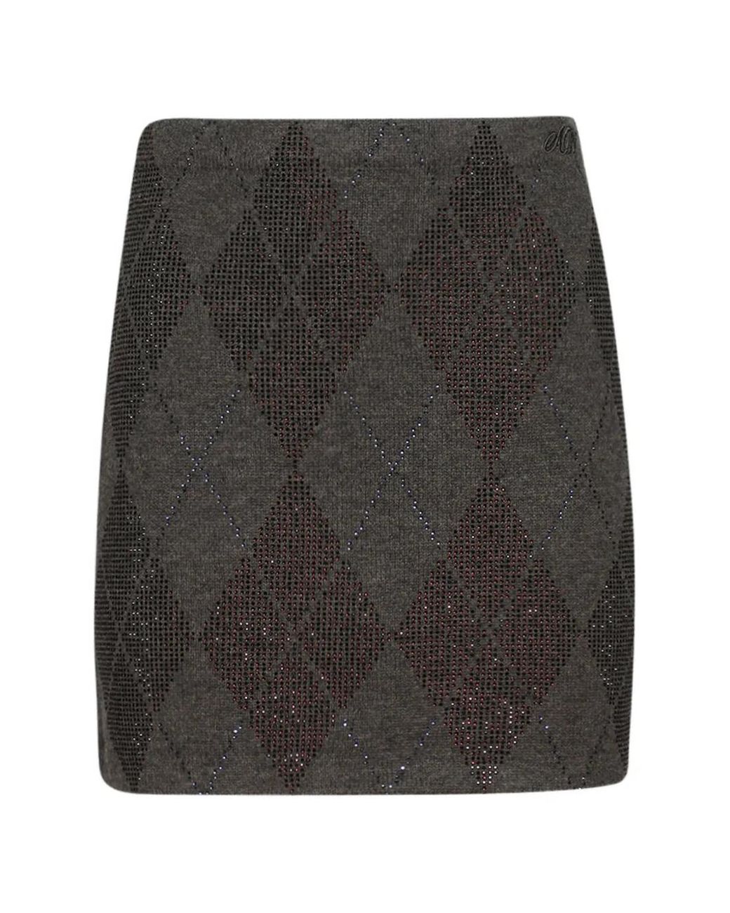 Alexander Wang Crystal Hotfix Argyle Tennis Mini Skirt in Black | Lyst