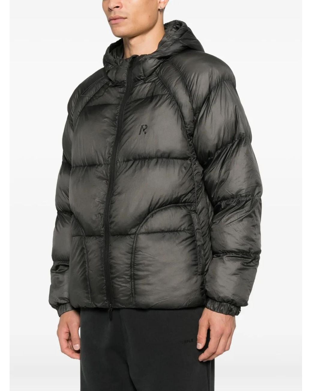 Represent Translucent Hooded Puffer Jacket in Gray for Men | Lyst