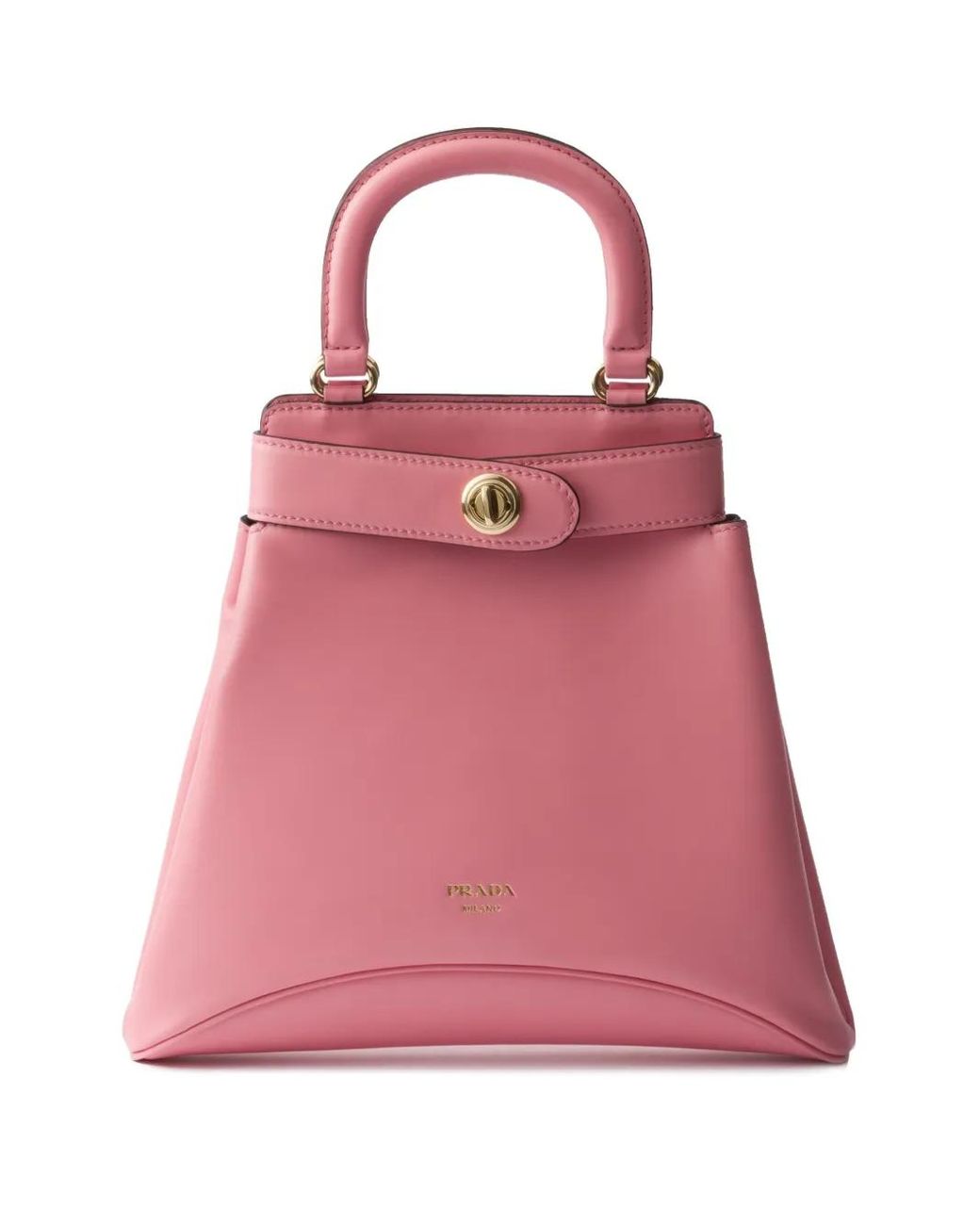 Prada Etude Logo-Stamp Leather Tote Bag in Pink | Lyst