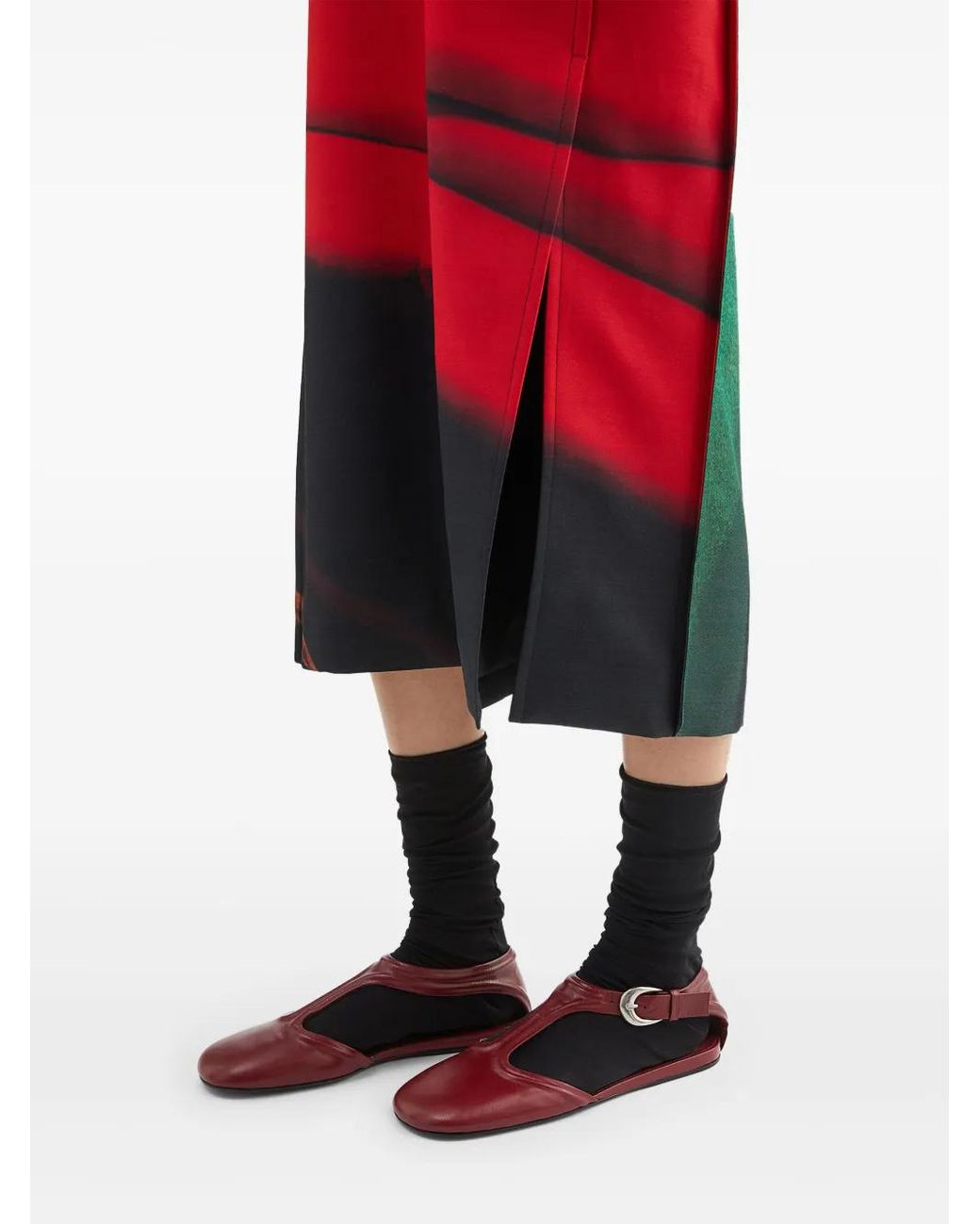 Jil Sander Mary Jane Ballerina Shoes in Red | Lyst