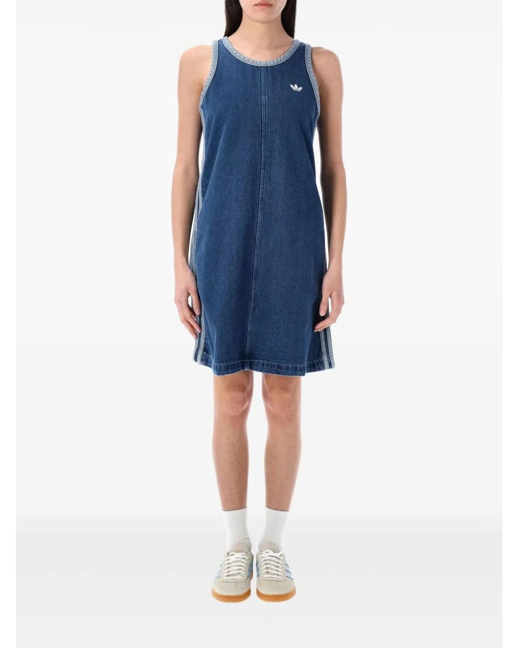 adidas Denim Mini Dress in Blue | Lyst UK