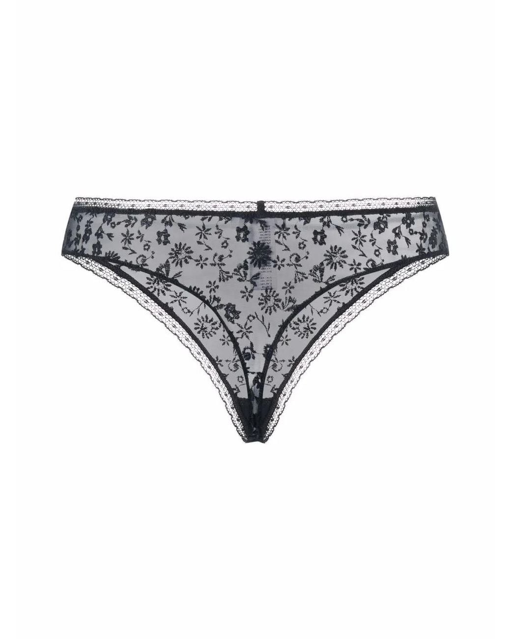 Eres Sincere Floral Thong in Gray | Lyst