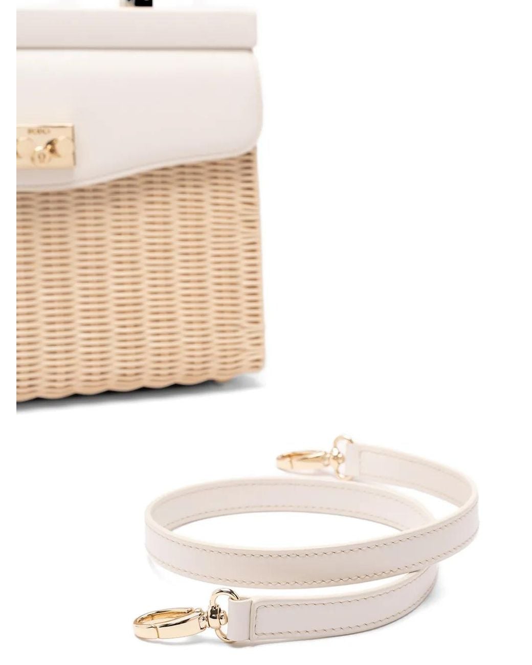 Rodo Medium Wicker Top Handle Shoulder Bag in Natural | Lyst