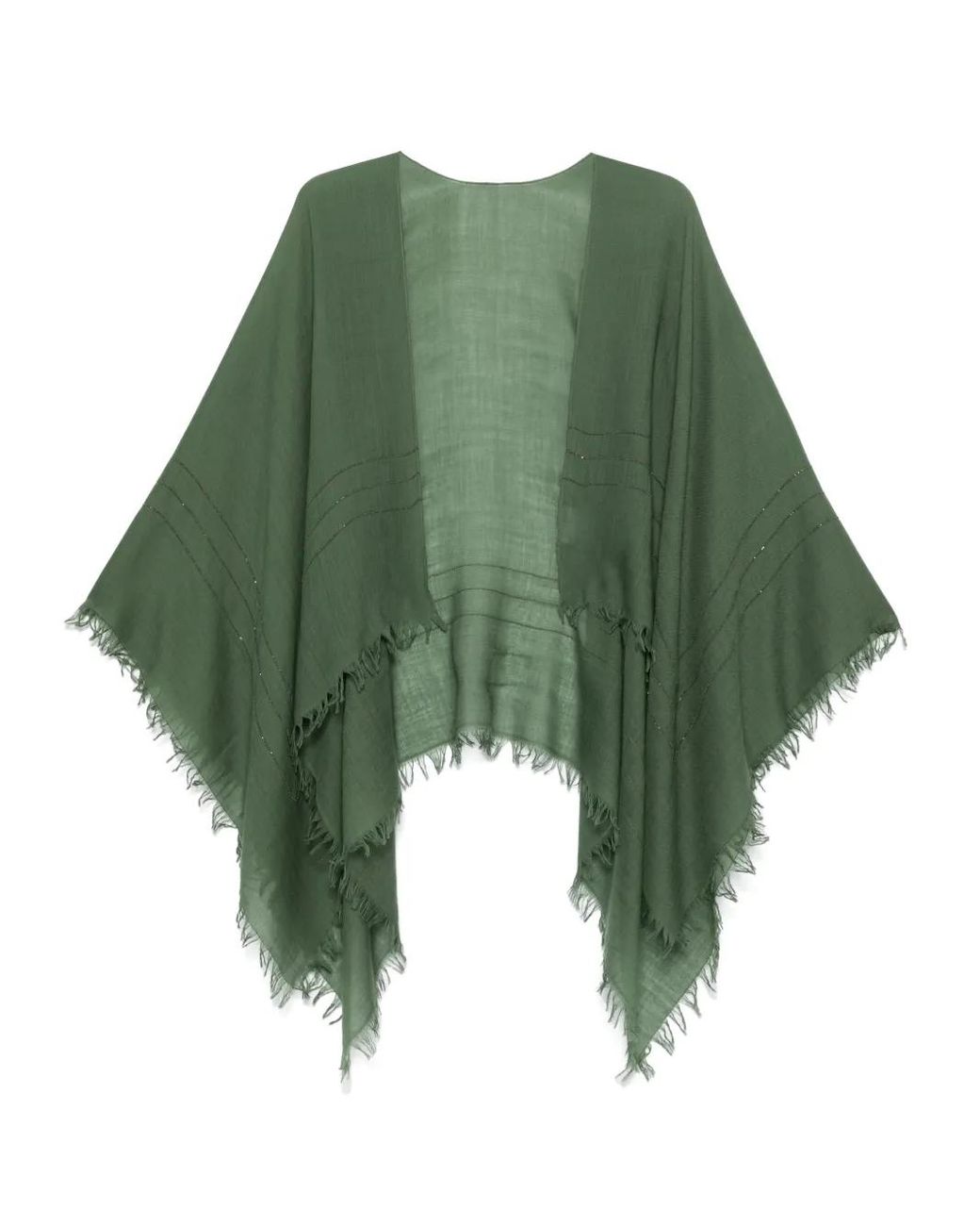 Fabiana Filippi Fringed Scarf in Green | Lyst UK