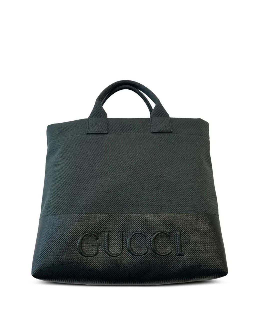 Gucci Embossed-Logo Tote Bag in Black for Men | Lyst