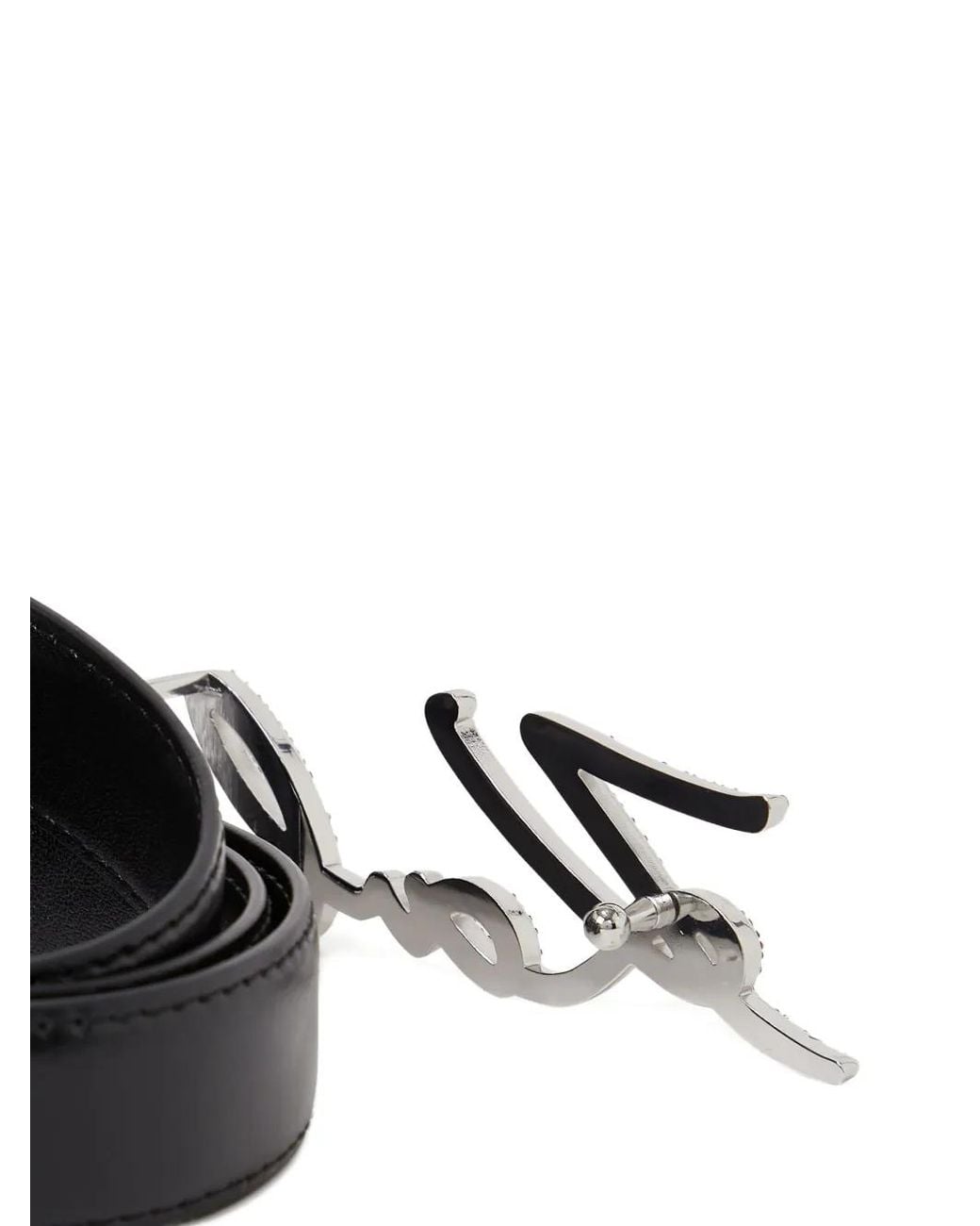KARL LAGERFELD Logo-Lettering Belt in White | Lyst