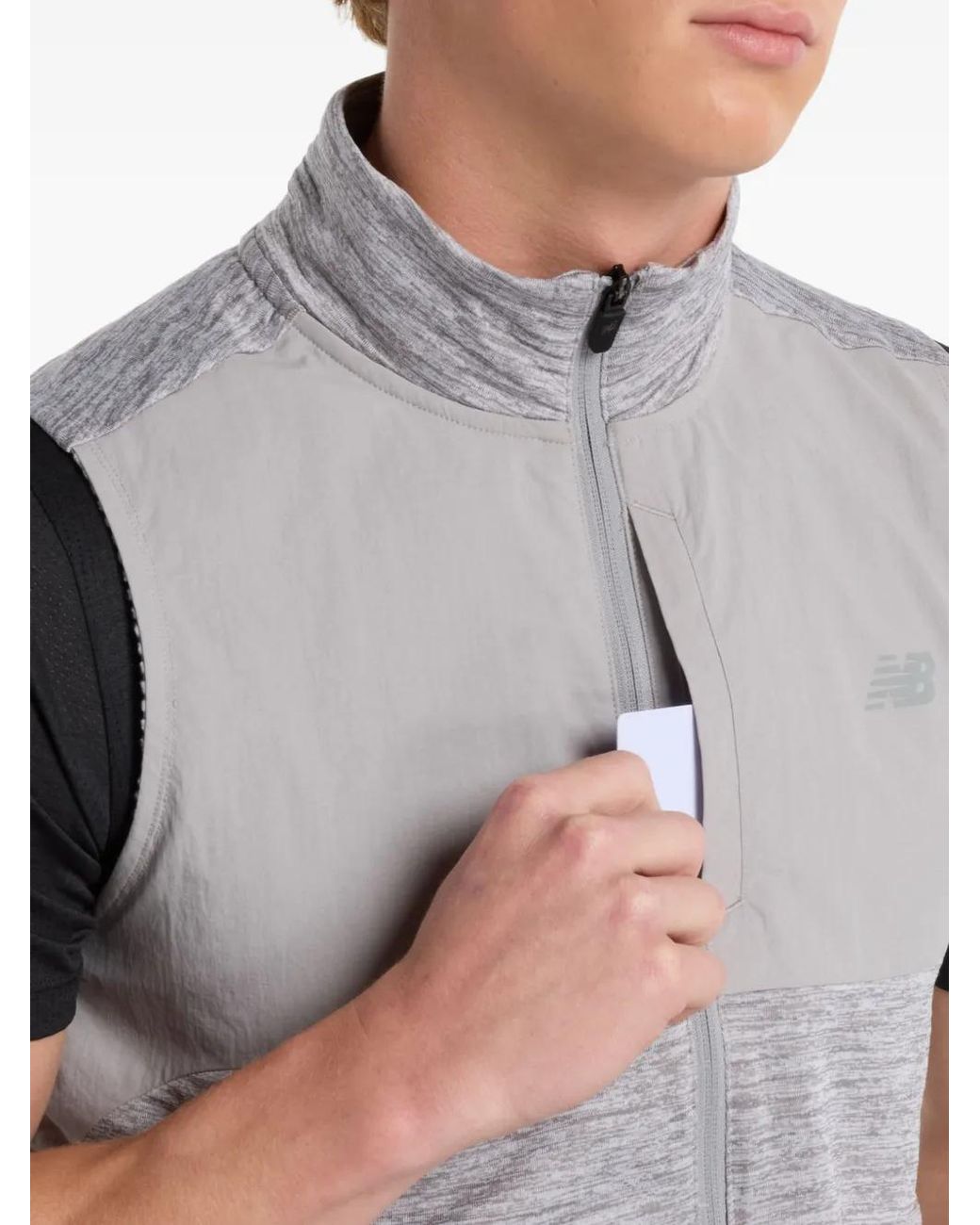 New Balance Zip-Up Vest in Grey for Men | Lyst UK