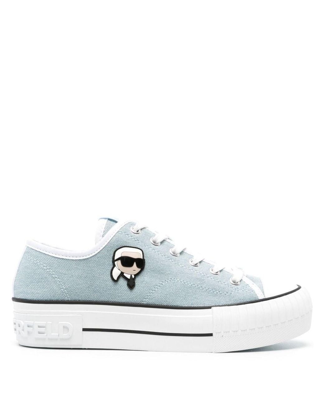 Karl Lagerfeld Kampus Max Denim Sneakers in White | Lyst