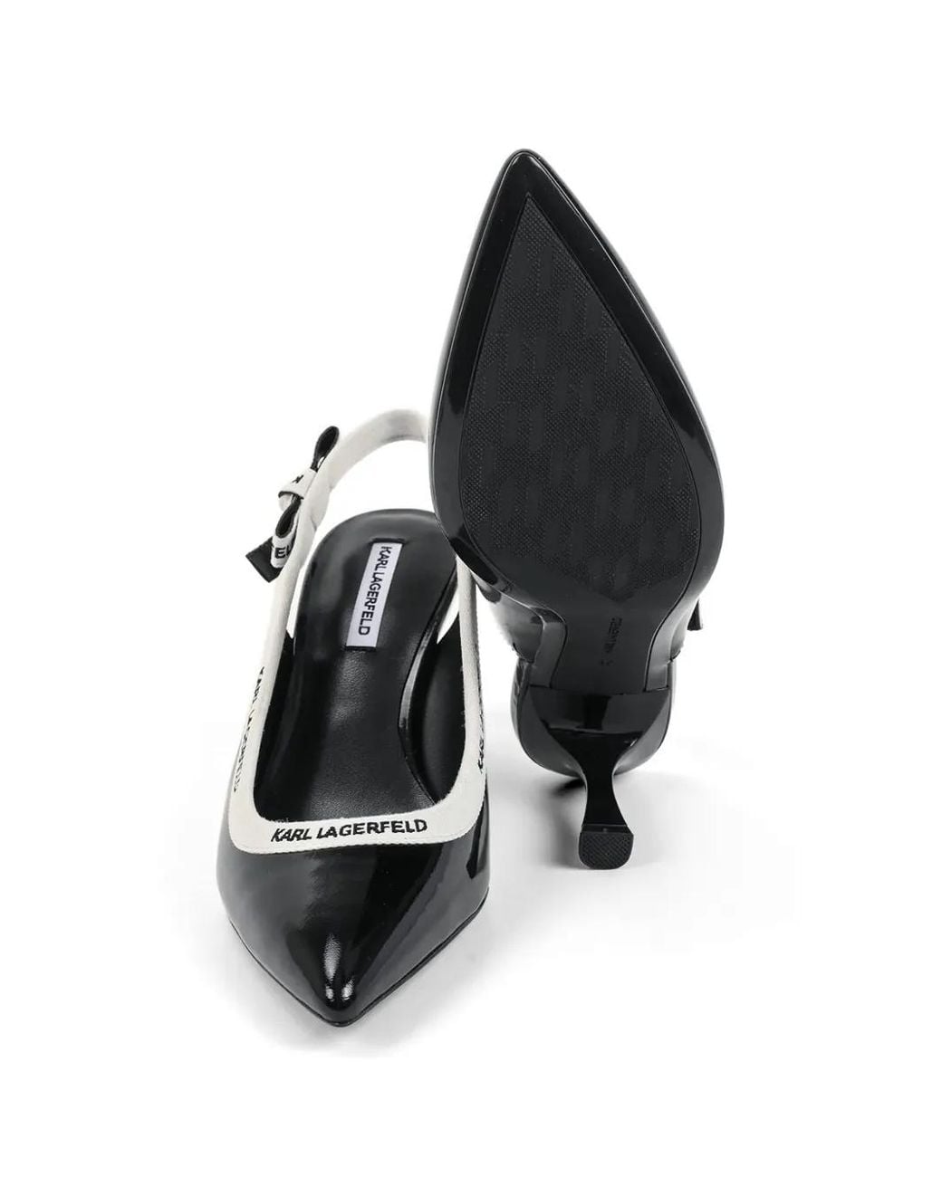 KARL LAGERFELD Sienna Logo-Strap Pumps in White | Lyst