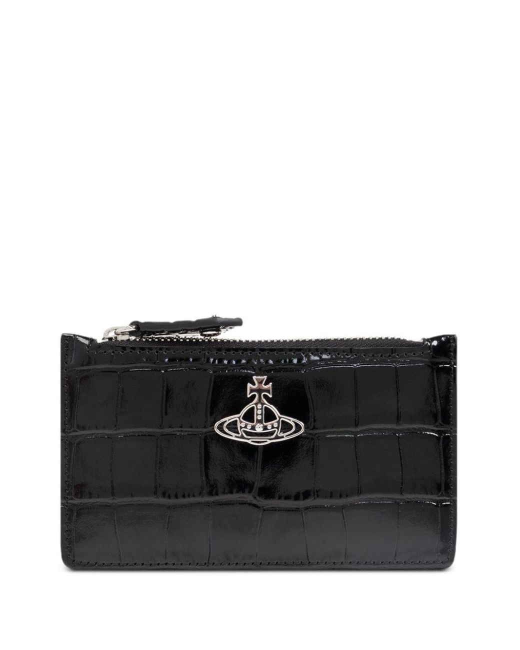 Vivienne Westwood Orb-Plaque Card Holder in Black | Lyst