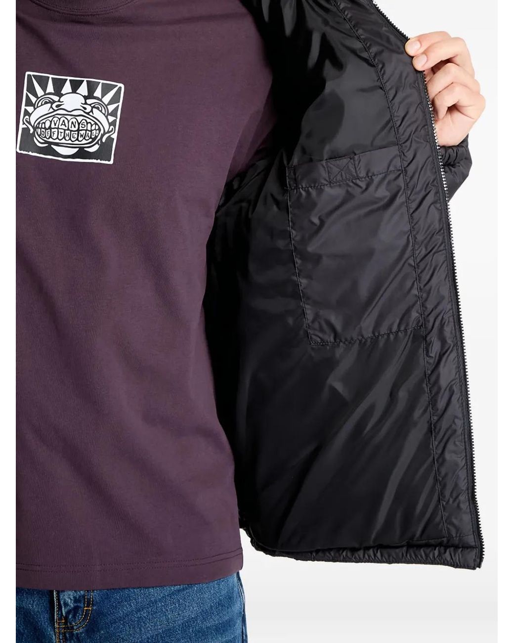 Vans Mte Hillgate Hooded Puffer Jacket in Black for Men | Lyst
