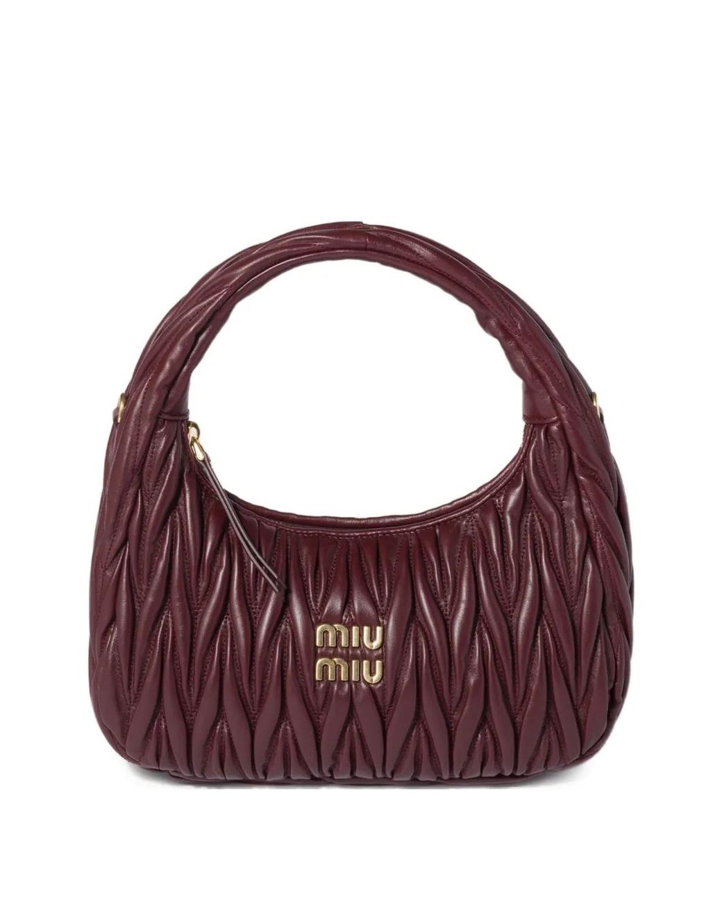 Miu Miu Wander Leather Tote Bag in Purple | Lyst