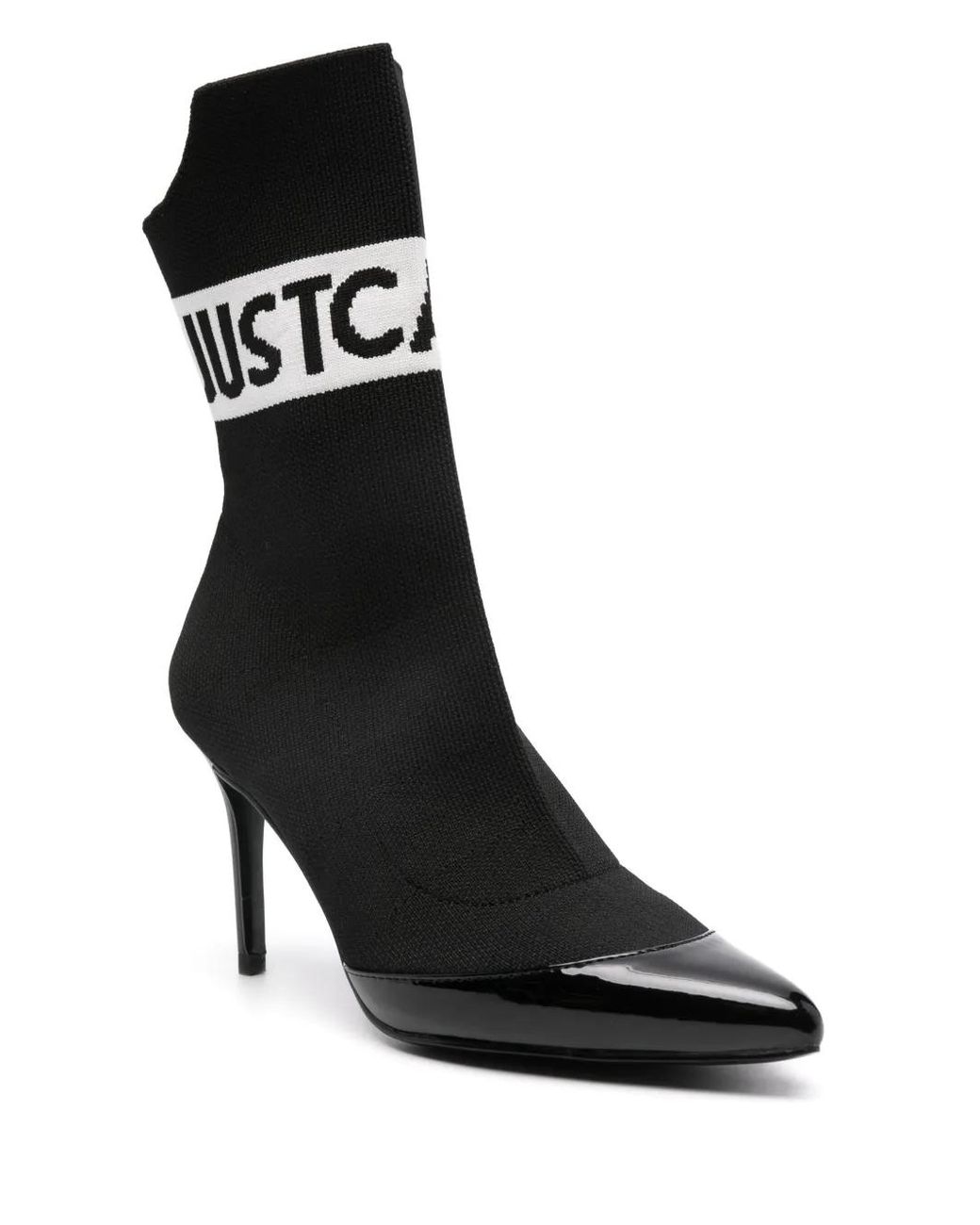 Just Cavalli Intarsia-Logo Ankle Boots in Black | Lyst