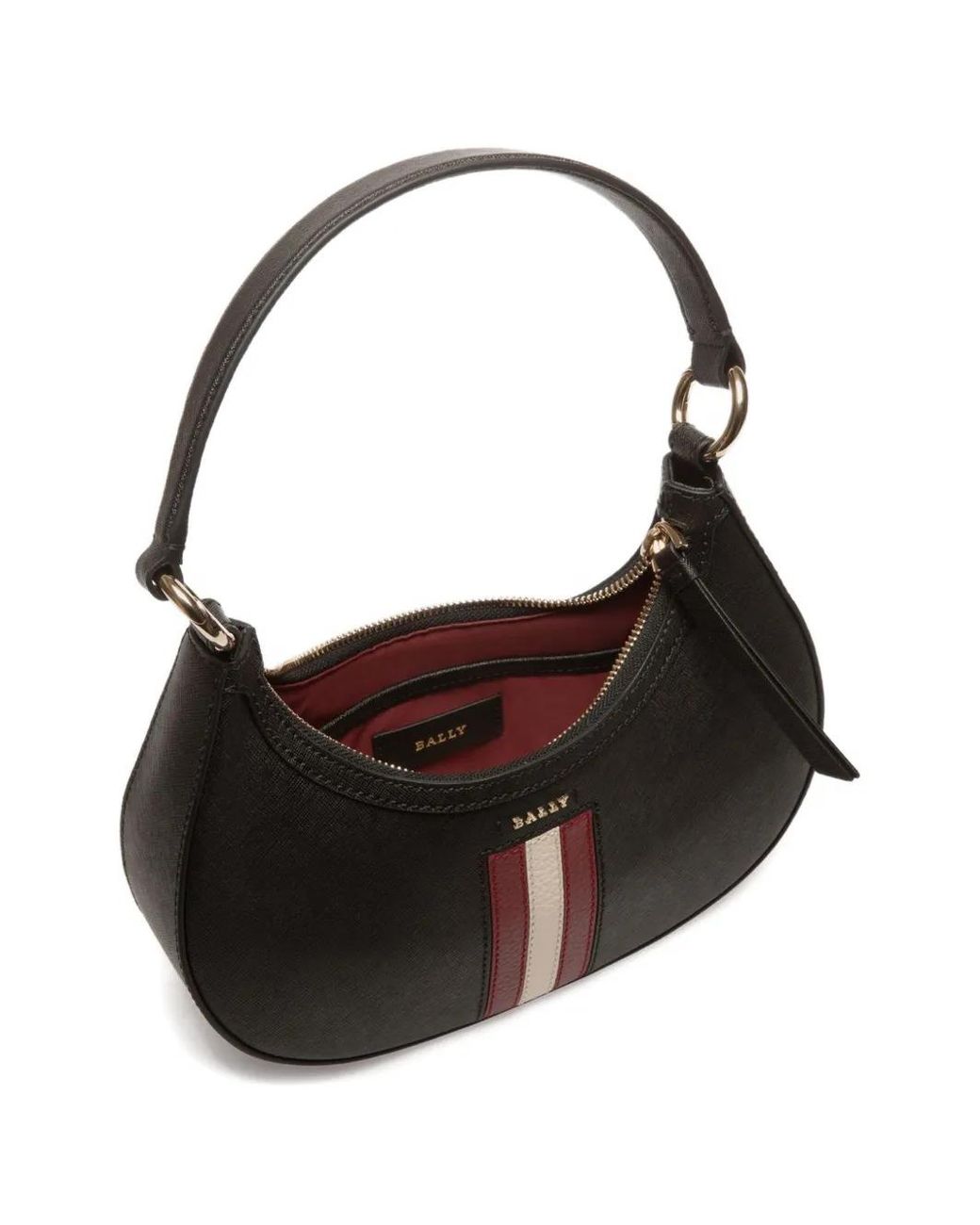 Bally Half-Moon Shoulder Bag in Black | Lyst