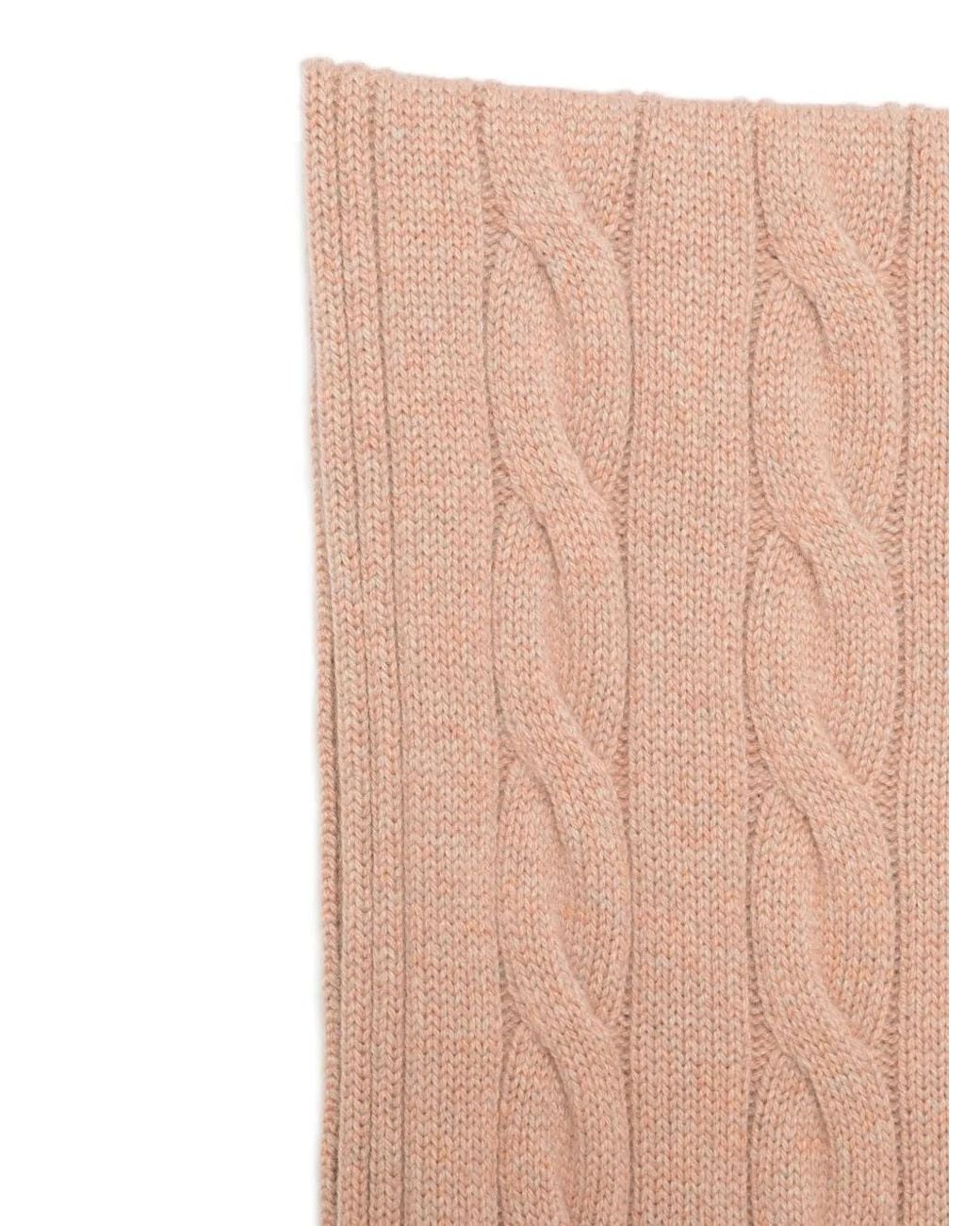 Loro Piana Napier Cable-Knit Scarf in White | Lyst