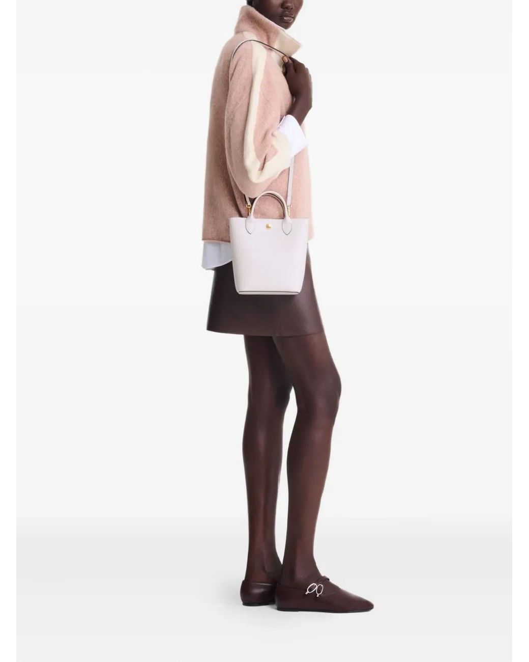 Longchamp Épure Textured Leather Mini Bag in White | Lyst
